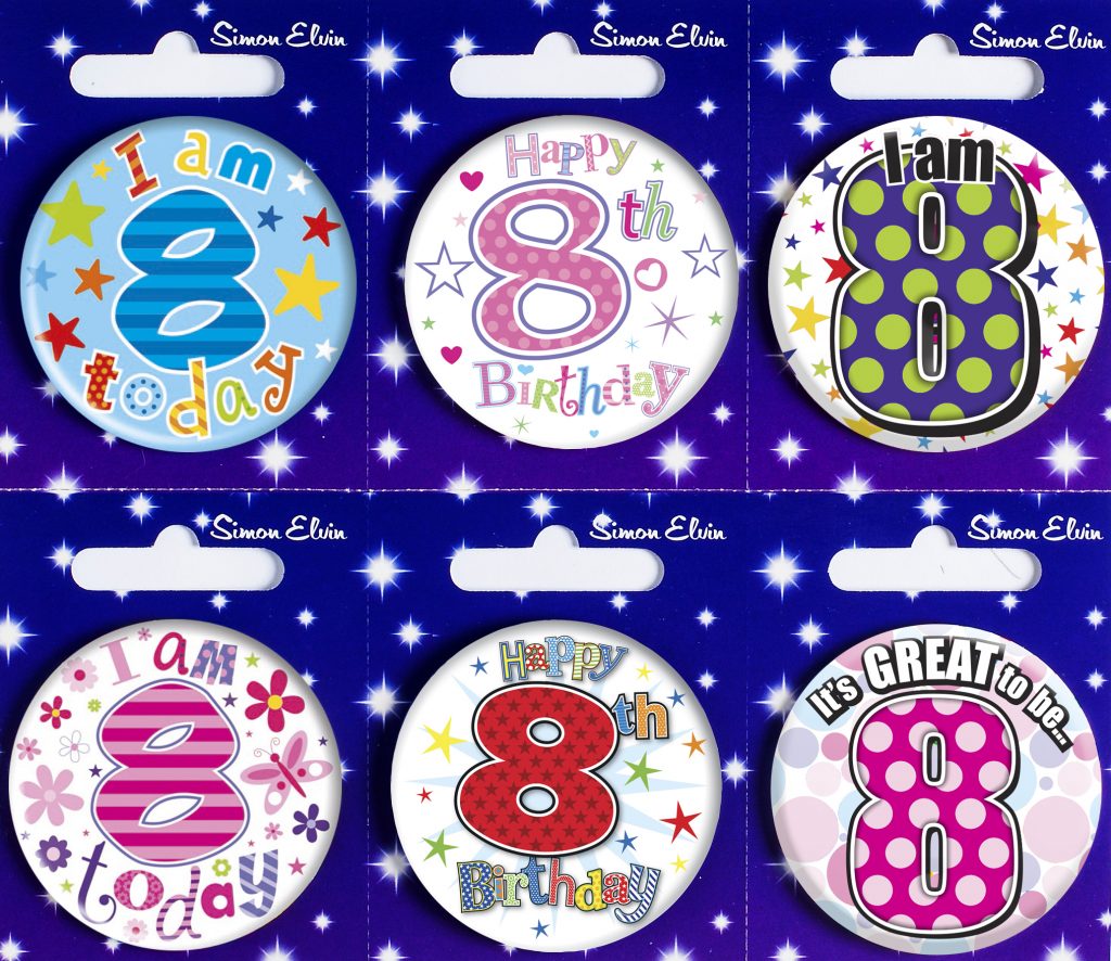 Age 8 Small Badge 55mm - LP Wholesale